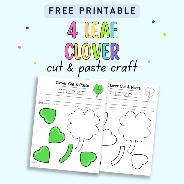 Free Printable Four Leaf Clover Cut and Paste Craft - The Artisan Life