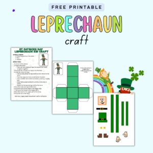 Free Printable 3D Leprechaun Craft for Kids - The Artisan Life
