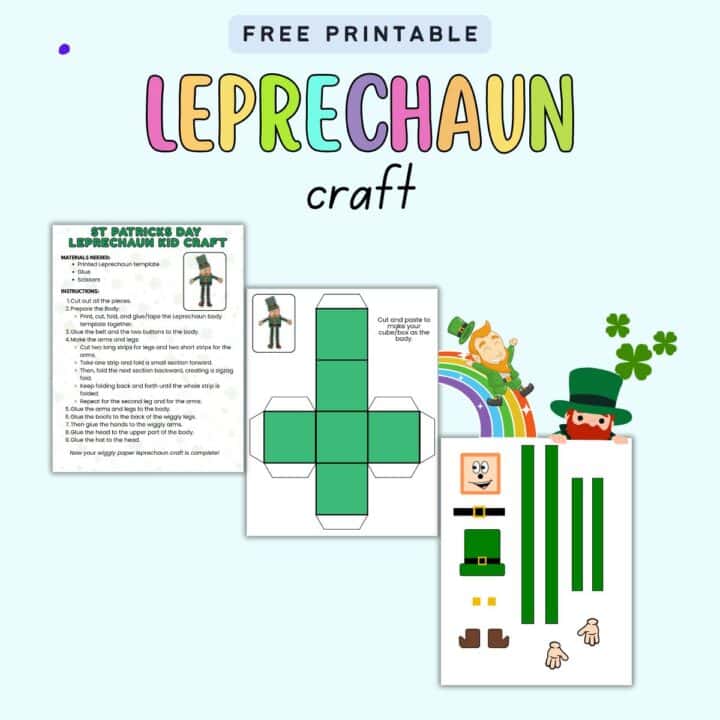 Free Printable 3D Leprechaun Craft for Kids - The Artisan Life