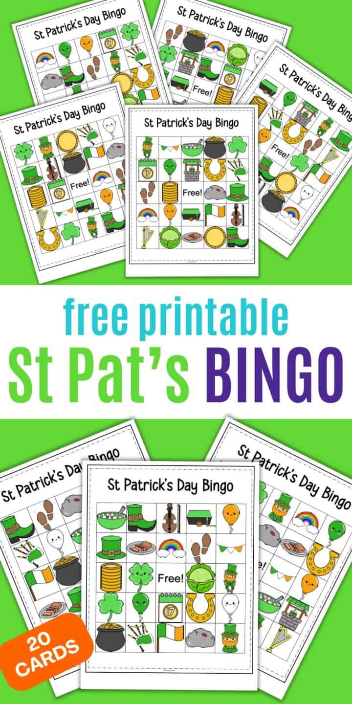 Free Printable St Patrick's Day Bingo (20 cards) - The Artisan Life