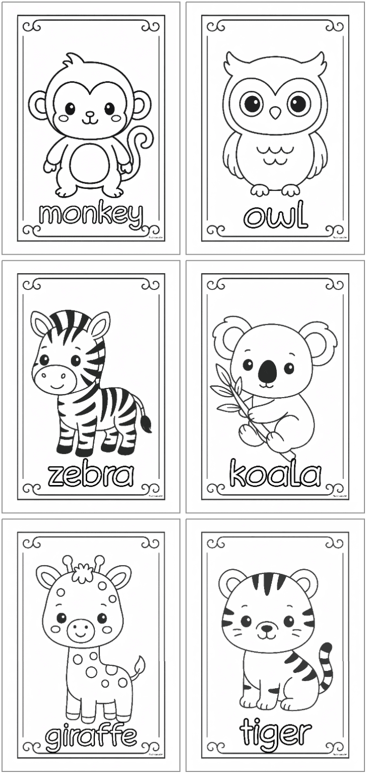 Free Printable Easy Animal Coloring Pages - The Artisan Life