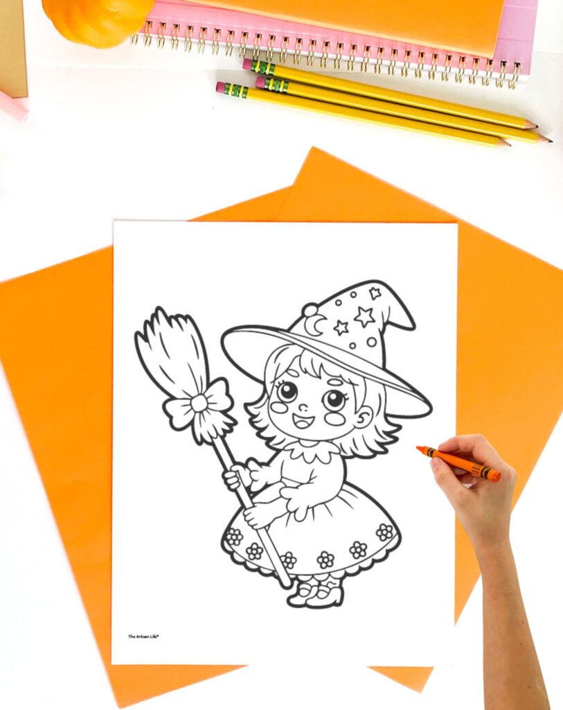 Free Printable Spooky Cute Halloween Coloring Pages - The Artisan Life