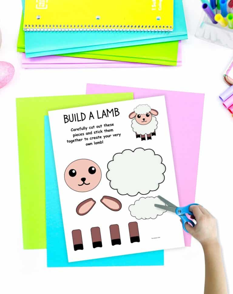 Free Printable Build a Lamb Craft - The Artisan Life