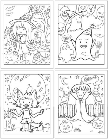 Free Printable Cute Halloween Coloring Pages - The Artisan Life