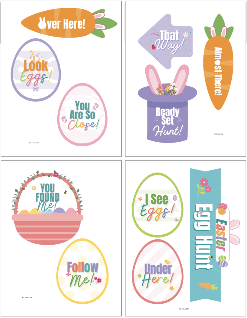 Free Printable Easter Egg Hunt Signs - The Artisan Life