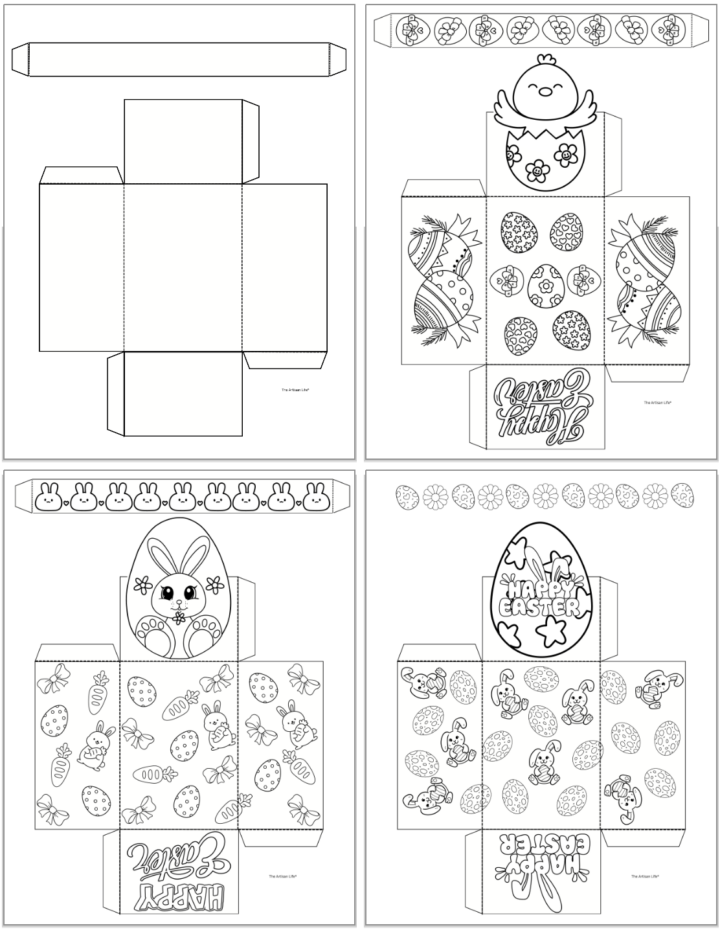 Free Printable Paper Easter Basket Templates - The Artisan Life