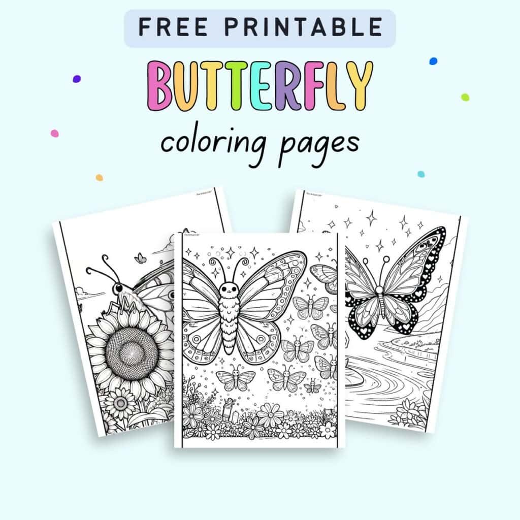 Free Printable Fantasy Butterfly Coloring Pages - The Artisan Life