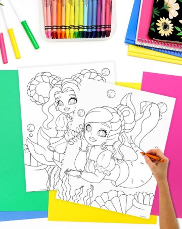 Free Printable Mermaid Princess Coloring Pages - The Artisan Life