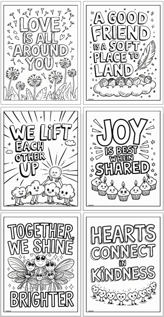 Free Printable Kindness Coloring Pages - The Artisan Life
