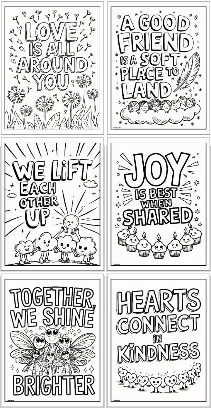 Free Printable Kindness Coloring Pages - The Artisan Life