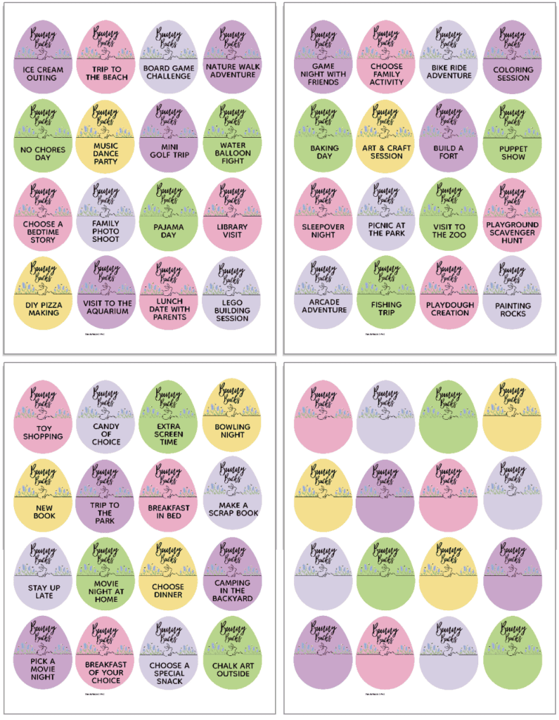 Free Printable Easter Egg Coupons - The Artisan Life