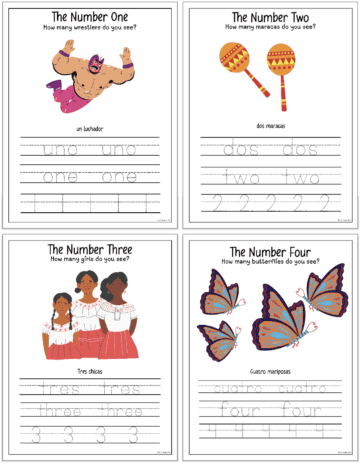 Free Printable Spanish Number Tracing Worksheets - The Artisan Life