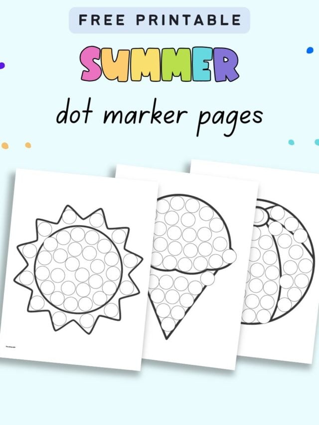 Free Printable Shapes Dot Marker Coloring Pages - The Artisan Life