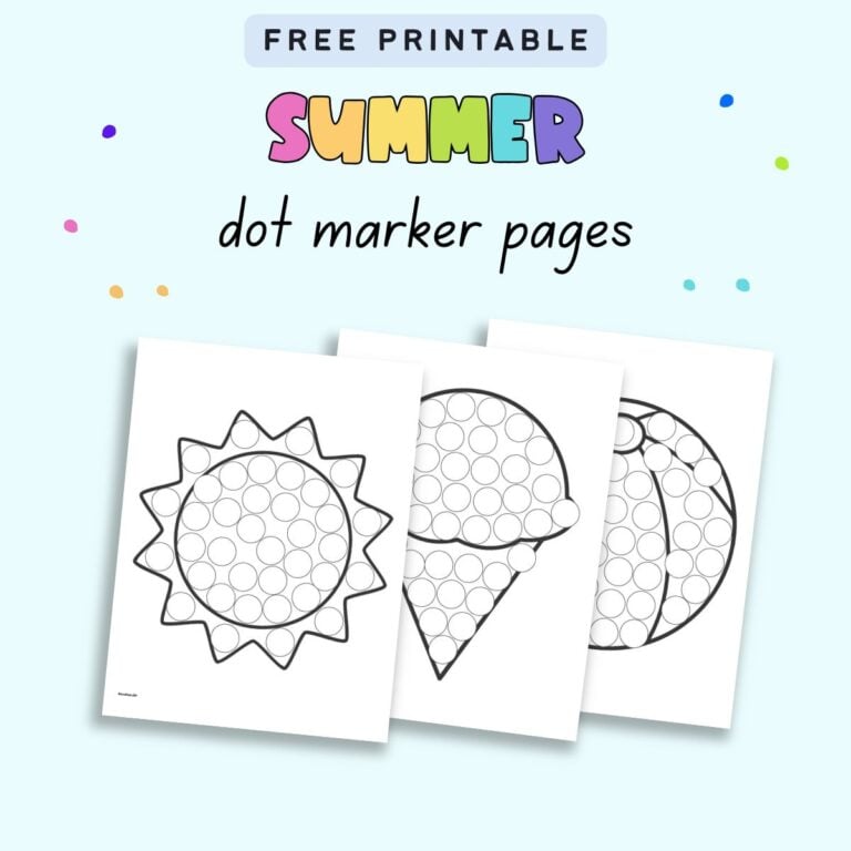 Summer Do a Dot Marker Free Printables - The Artisan Life