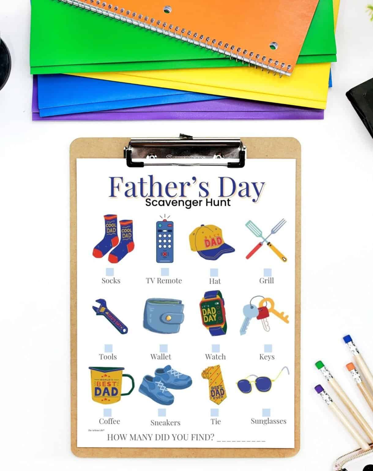 Free Printable Father's Day Scavenger Hunt - The Artisan Life