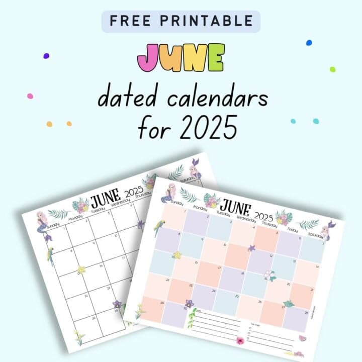 Free Printable 2025 June Calendars - The Artisan Life
