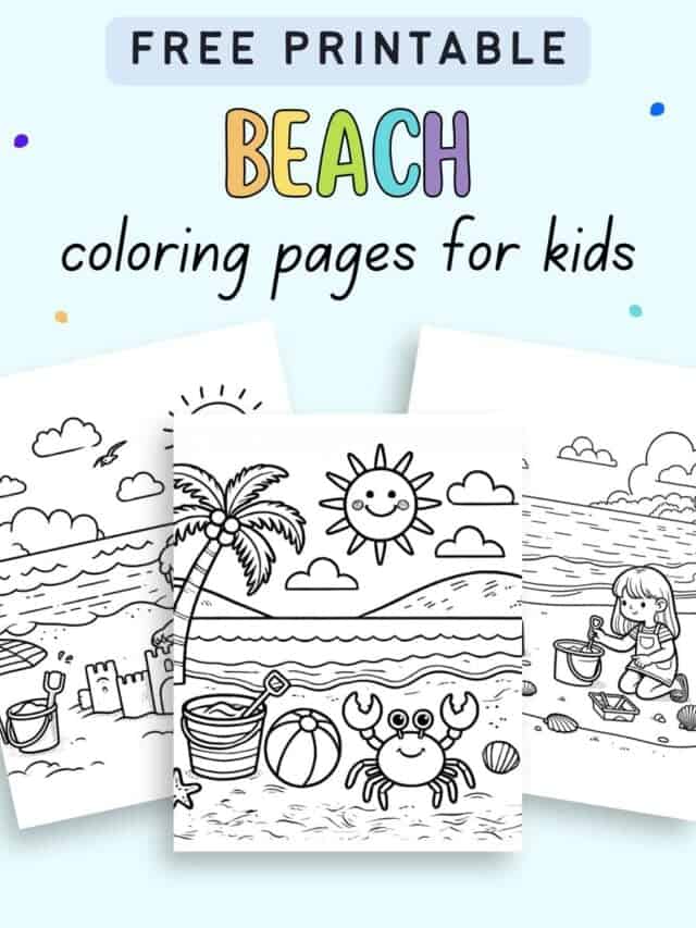 Free Printable Bold and Easy Beach Coloring Pages - The Artisan Life