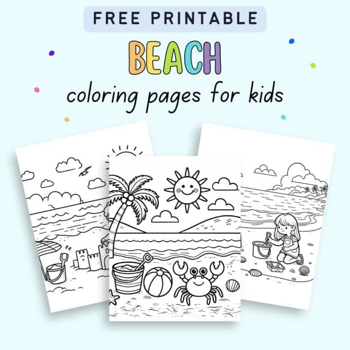 Free Printable Beach Coloring Pages - The Artisan Life