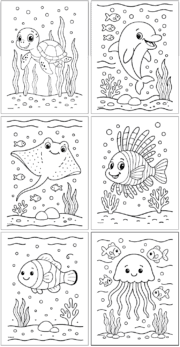 Free Printable Bold and Easy Undersea Coloring Pages - The Artisan Life