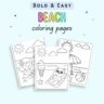 Free Printable Bold and Easy Beach Coloring Pages - The Artisan Life