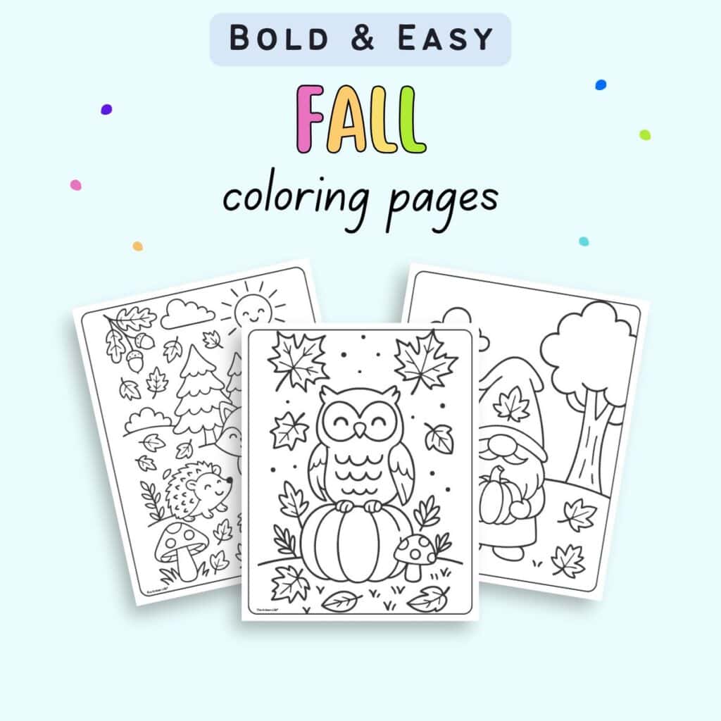 Free Printable Bold & Easy Fall Coloring Pages - The Artisan Life