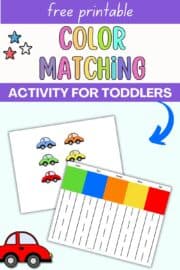 Free Printable Color Matching Cars Activity - The Artisan Life