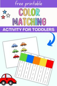 Free Printable Color Matching Cars Activity - The Artisan Life
