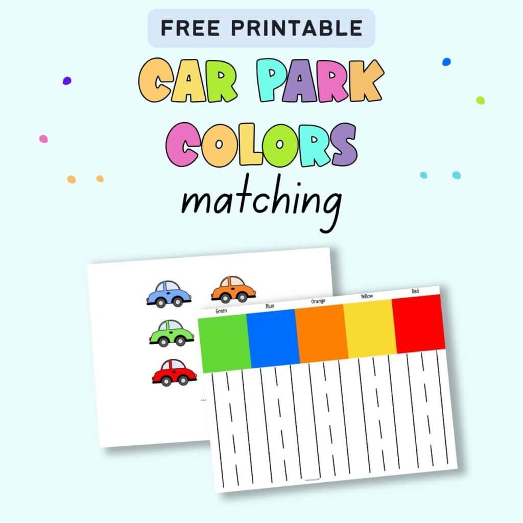 Free Printable Color Matching Cars Activity - The Artisan Life