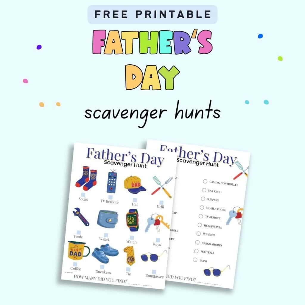 Free Printable Father's Day Scavenger Hunt - The Artisan Life