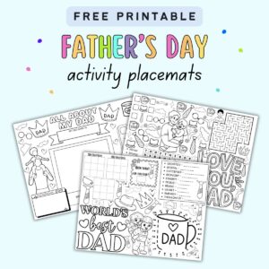Free Printable Father's Day Activity Placemats - The Artisan Life