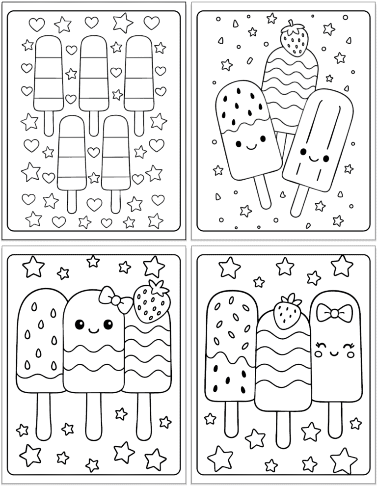 Free Printable Popsicle Coloring Pages - The Artisan Life