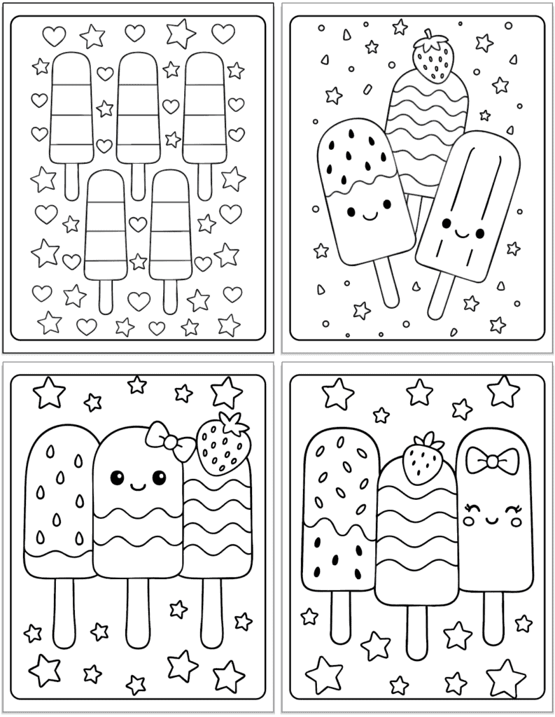 Free Printable Popsicle Coloring Pages - The Artisan Life