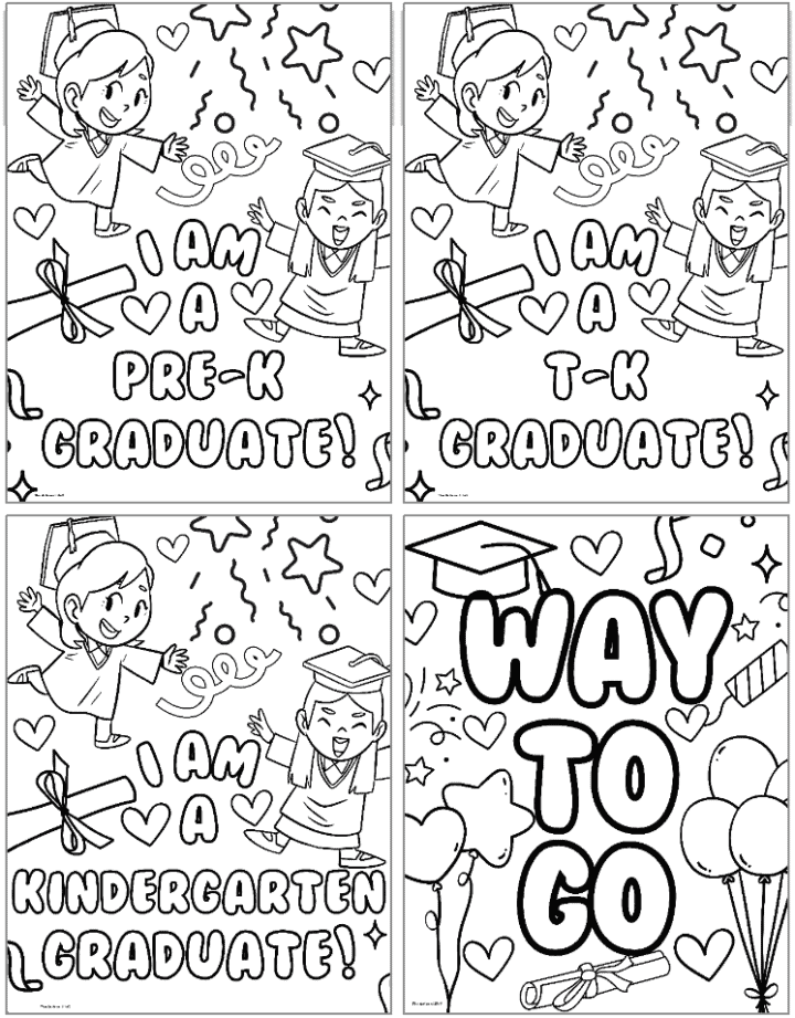Free Printable Preschool and Kindergarten Graduation Coloring Pages ...