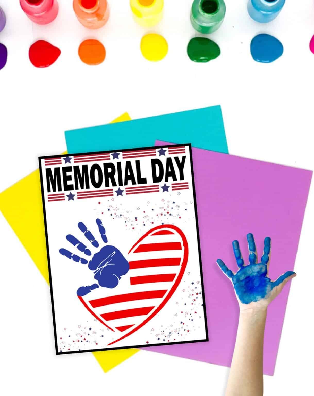 Free Memorial Day Handprint Art Printables - The Artisan Life