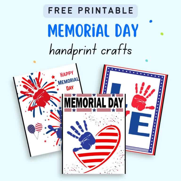 Free Memorial Day Handprint Art Printables - The Artisan Life