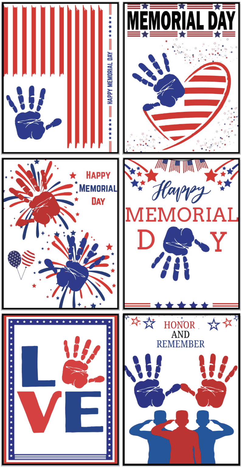 Free Memorial Day Handprint Art Printables - The Artisan Life