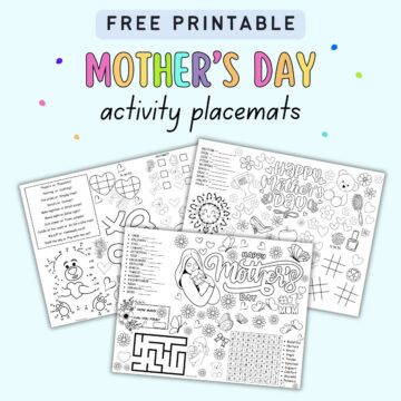 Free Printable Mother's Day Activity Placemats - The Artisan Life