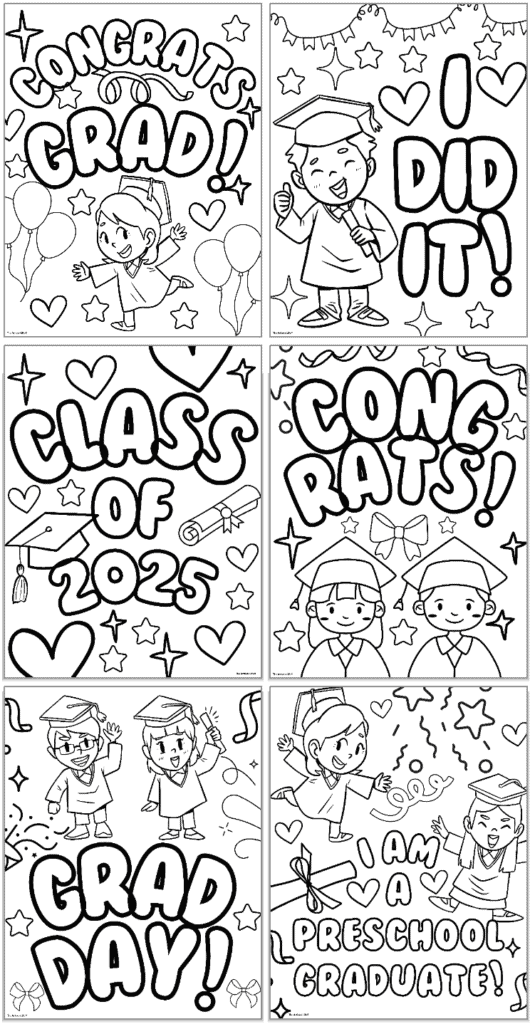 Free Printable Preschool and Kindergarten Graduation Coloring Pages ...