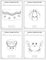 Free Printable Summer Connect the Dots Worksheets - The Artisan Life