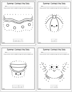 Free Printable Summer Connect the Dots Worksheets - The Artisan Life