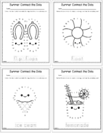 Free Printable Summer Connect the Dots Worksheets - The Artisan Life