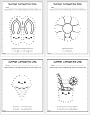 Free Printable Summer Connect the Dots Worksheets - The Artisan Life