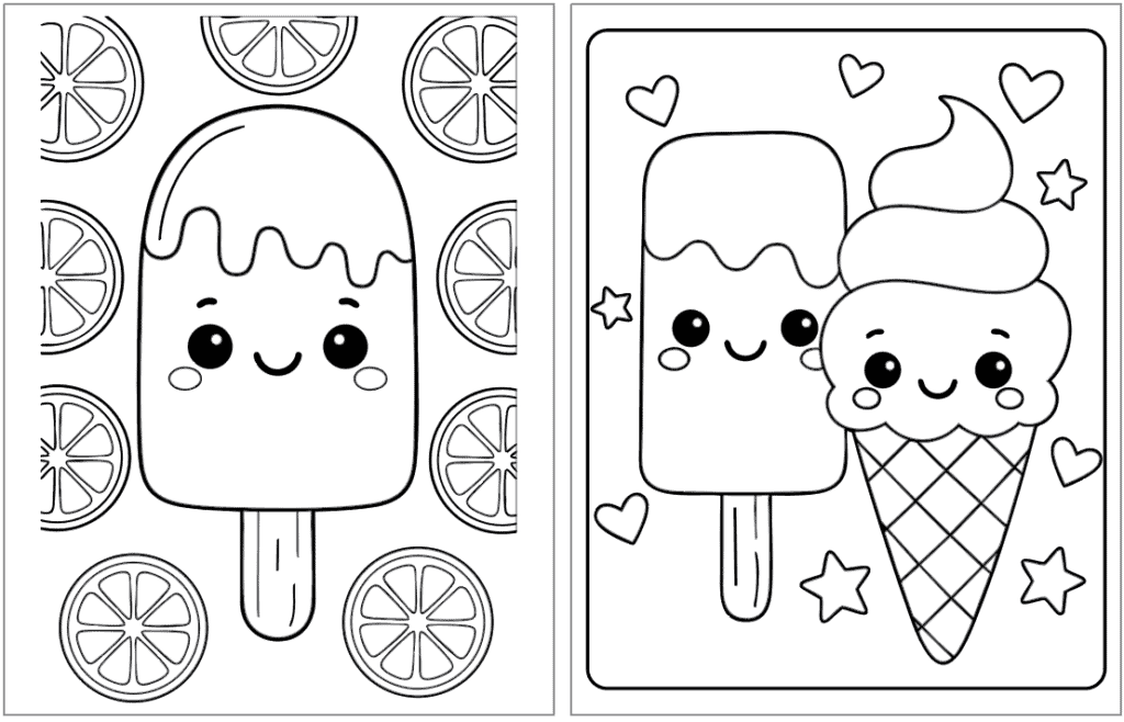 Free Printable Popsicle Coloring Pages - The Artisan Life