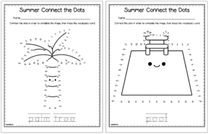 Free Printable Summer Connect the Dots Worksheets - The Artisan Life