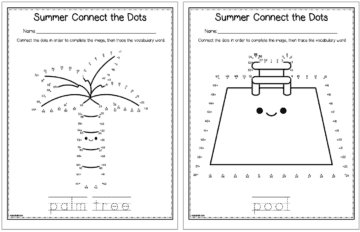 Free Printable Summer Connect the Dots Worksheets - The Artisan Life