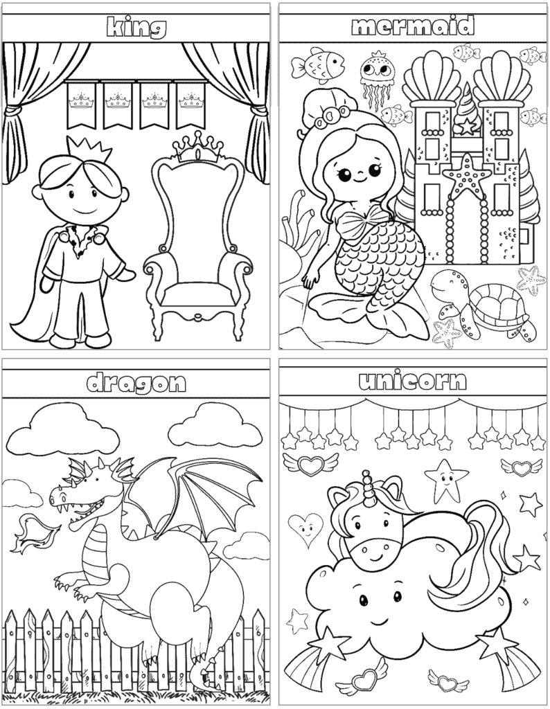 Free Printable Fairytale Coloring Pages - The Artisan Life