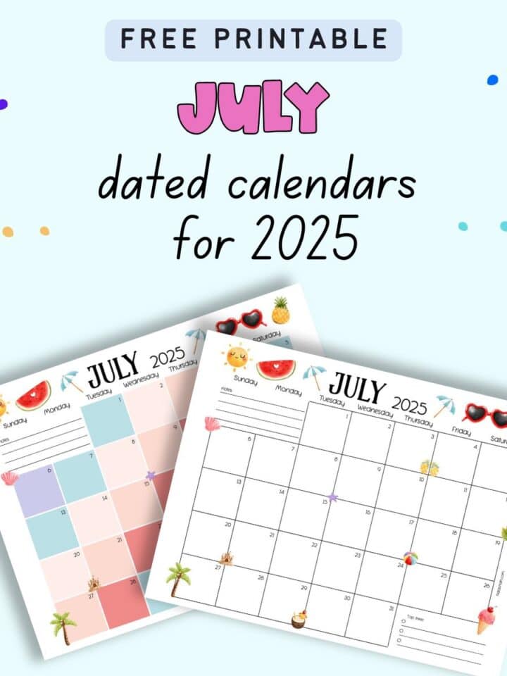 Free Printable Traceable Calendars for Kids - The Artisan Life