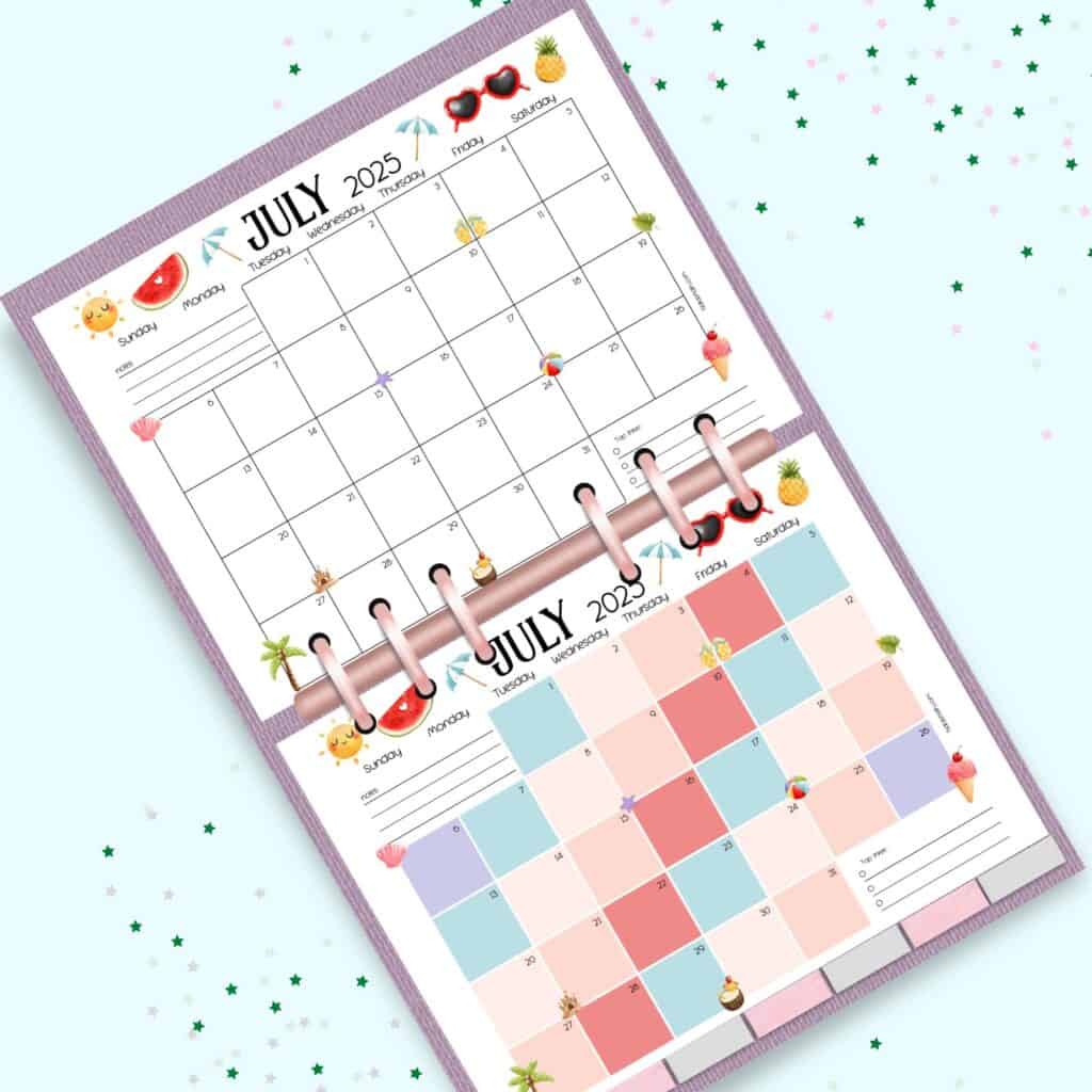 Free Printable July Calendars - 2025 - The Artisan Life