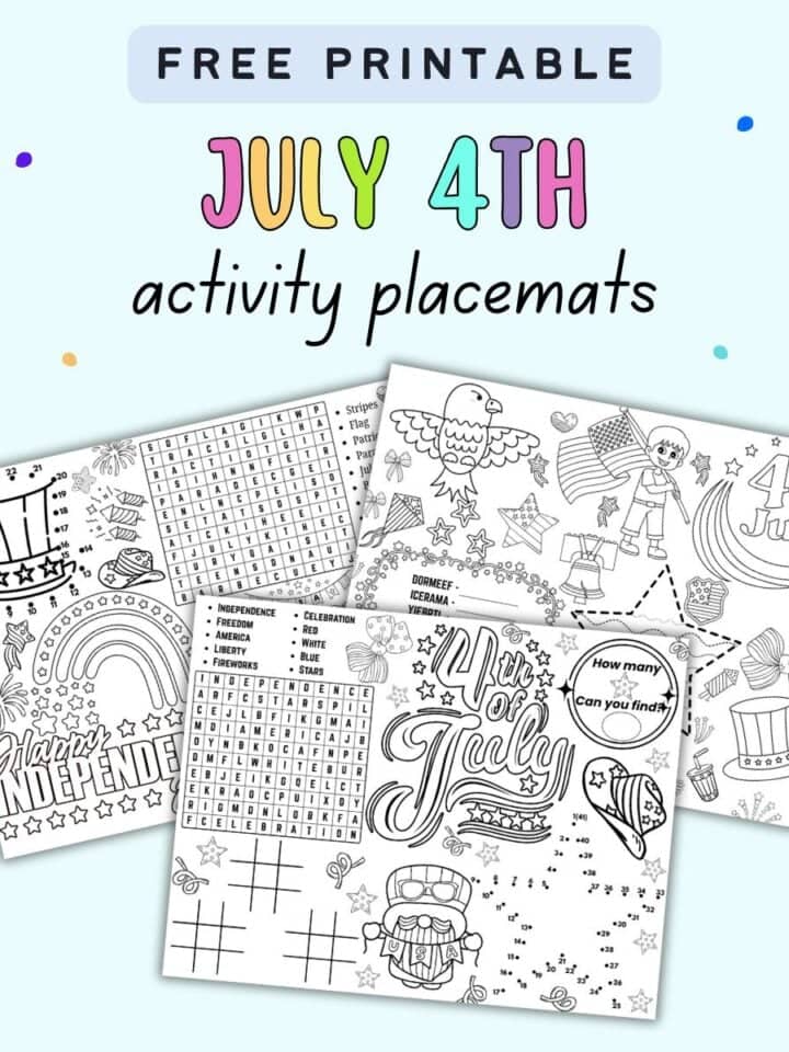 Free Printable Back to School Activity Placemats - The Artisan Life