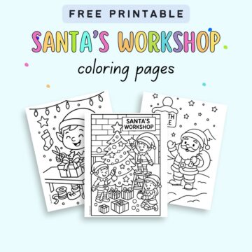 Free Printable Santa's Workshop Coloring pages - The Artisan Life